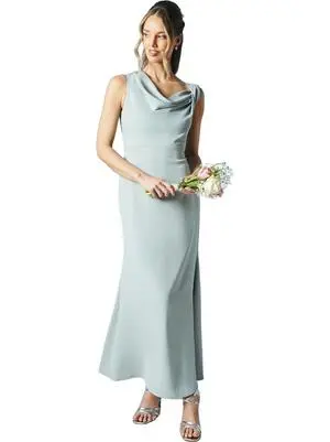 Coast Petite Twist Cowl Neck Bridesmaid Dress - Sage
