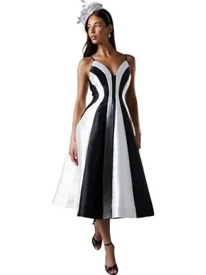 COAST Contrast Panel Midi Dress