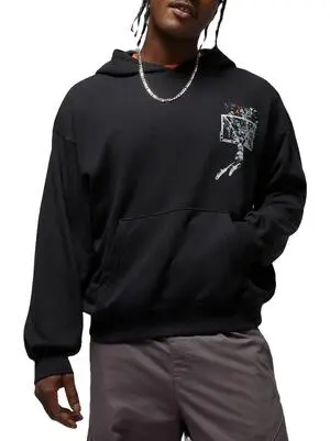 JORDAN Oversized Brooklyn Hoodie - Black/starfish