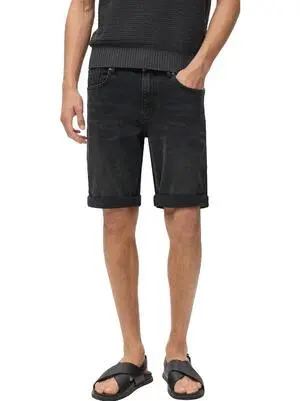 Mango Slim-fit Denim Bermuda Shorts - Black Denim