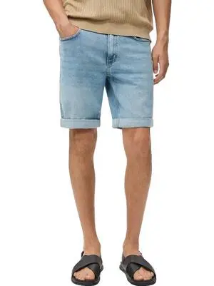 Mango Slim-fit Denim Bermuda Shorts - Medium Blue