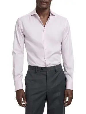 Mango Slim Fit Cotton Button-up Shirt Light Pink