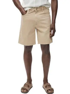 Mango Regular Fit Denim Bermuda Shorts - Light/pastel Grey