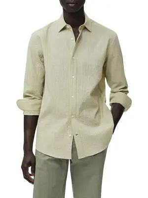 MANGO Regular Fit Textured Stripe Button-up Shirt