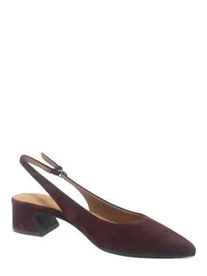 Gentle Souls Georgia Slingback Pointed Toe Pump - Burgundy Suede