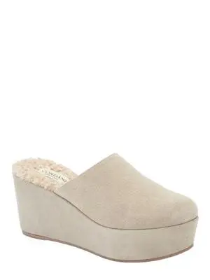 Cordani Jules Faux Fur Lined Platform Mule - Corda Suede