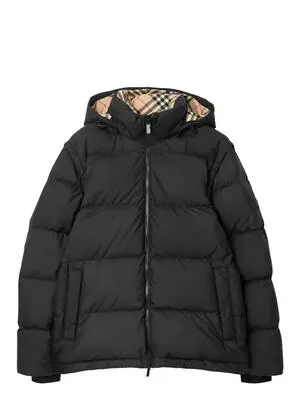 Burberry Puffer Jacket With Detachable Sleeves - Black