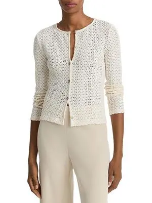 Vince Pointelle Cardigan - Gesso