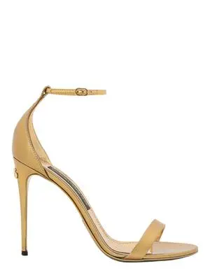 Dolce & Gabbana Mirrored-effect Calfskin Sandals - Gold