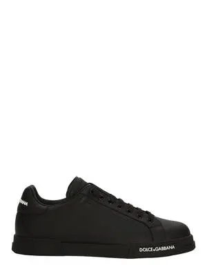 Dolce & Gabbana Calfskin Nappa Portofino Sneakers - Black