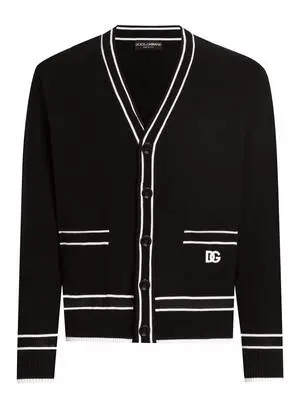 Dolce & Gabbana Oversized Cotton Piqué Cardigan - Black