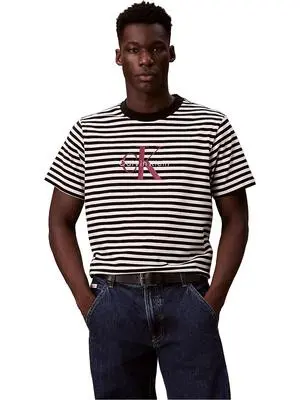 Calvin Klein Monogram Stripe Relaxed T-shirt - Black