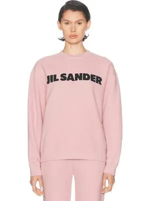 JIL SANDER Crew Neck Long Sleeve Sweatshirt - Neon Rose