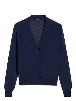 7 For All Mankind Silk Blend V-neck Cardigan - Black