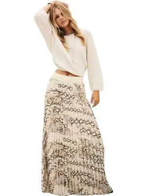 Ba&sh Howie Pleated Maxi Skirt - White