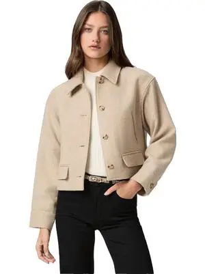 Paige Alfie Cropped Wool Jacket - Neutral
