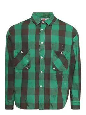 SAINT MXXXXXX Flannel Check Shirt - Green