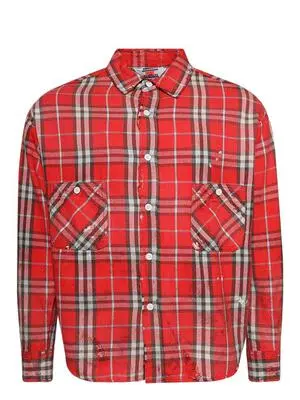 SAINT MXXXXXX Flannel Check Shirt - Red