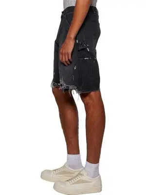 SAINT MXXXXXX Double Knee Cotton Shorts - Black