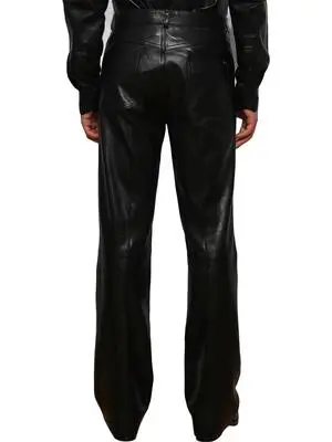 Amiri Boot Cut Leather Pant - Black