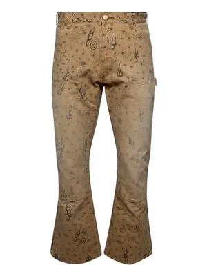 SAINT MXXXXXX X Dr. Woo Double Knee Pants - Beige