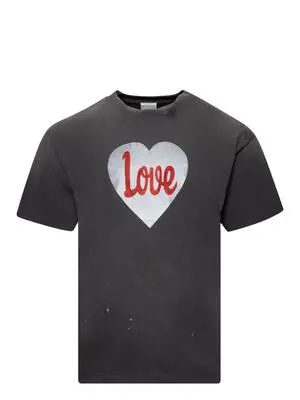 SAINT MXXXXXX Heart Love Short Sleeve Tee - Black