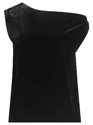Norma Kamali One-shoulder Velvet Top - Black