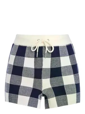 SEROYA Nello Gingham-check Drawstring Shorts - Blue