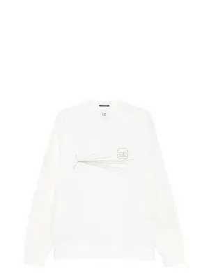 C.P. COMPANY Graphic-print Cotton-blend Sweatshirt - Neutrals