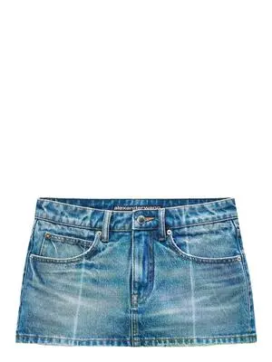 Alexander Wang Faded Denim Mini Skirt - Blue