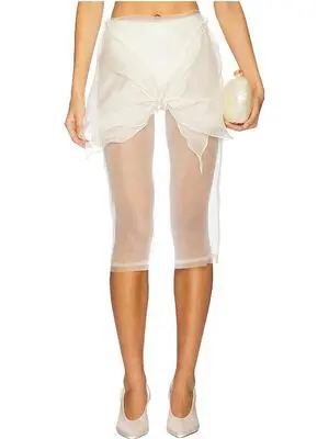 MILKWHITE X Organza Midi Skirt With Bow - White