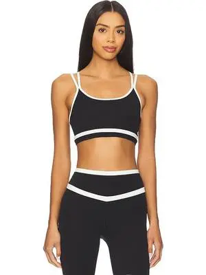 Splits59 Splits59 Eva Rigor Double Strap Sports Bra In Black. Black & White