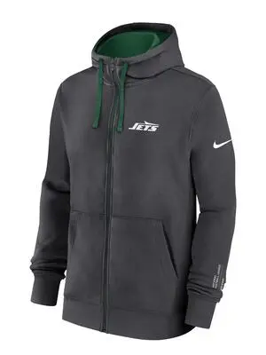 Nike New York Jets Playbook Page Club Nfl Full-zip Hoodie - Grey