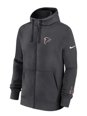 Nike Atlanta Falcons Playbook Page Club Nfl Full-zip Hoodie - Grey