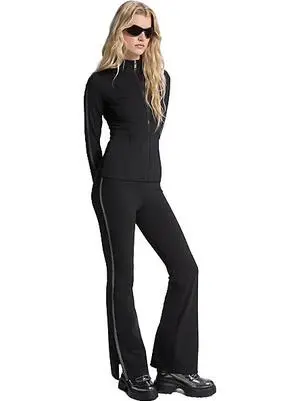 Michael Kors Logo Tape Stretch Nylon Flared Leggings - Black