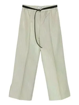 JIL SANDER Pinstriped Straight Leg Trousers - Green