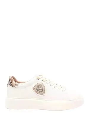 BLAUER. Snakeskin-detail Logo Sneakers - Neutrals