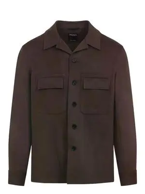 Zegna Double-pocket Cashmere Shirt Jacket - Brown