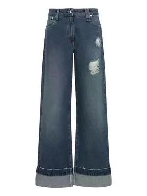 Simone Rocha Distressed Cuffed Jeans - Blue