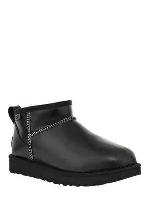 UGG Classic Ultra Mini Leather Regen Boots Black