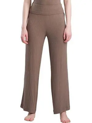 Natori Ribbed Ease Pants Dark Taupe