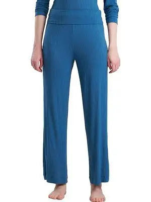 Natori Ribbed Ease Pants Midnight Teal