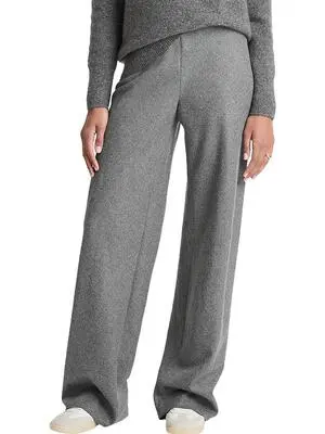 Vince High Rise Wool Blend Pants - Medium Heather Grey