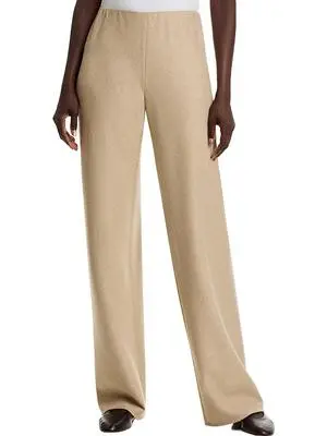 Vince High Rise Wool Blend Pants - Oatmeal