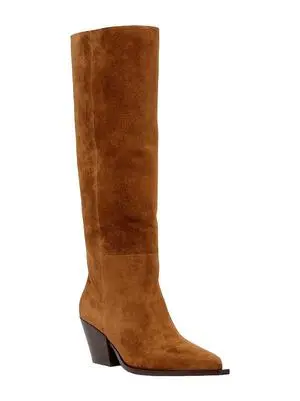 Paige Lillian Suede Tall Boots - Chestnut Brown
