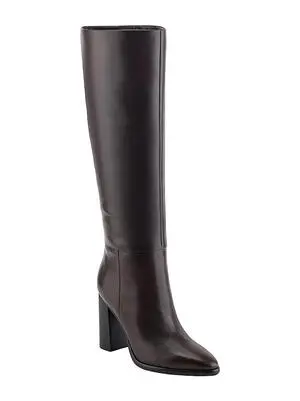 MARC FISHER LTD. Lannie Wide Calf Boots Dark Red