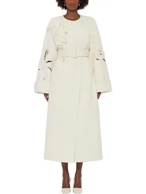 LEO LIN Celestine Wool Blend Coat Dress - Snow