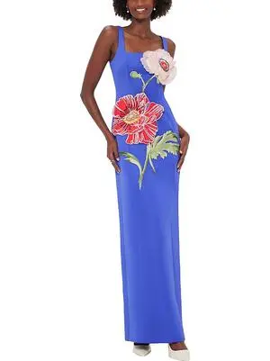 LEO LIN Adelina Applique Maxi Dress - Lapis