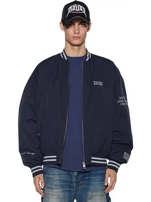 Ksubi Royalty Ma-1 Oversized Bomber Jacket - Navy