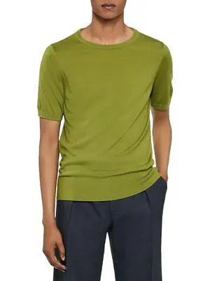 Sandro Flowing Knit Tee - Super Grass